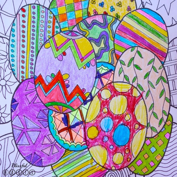 BLISSFUL ROOTS: Free Easter Egg Coloring Collage {From Doodle Art Alley}