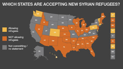 31 US state Gov. decline accepting Syrian refugees into their states