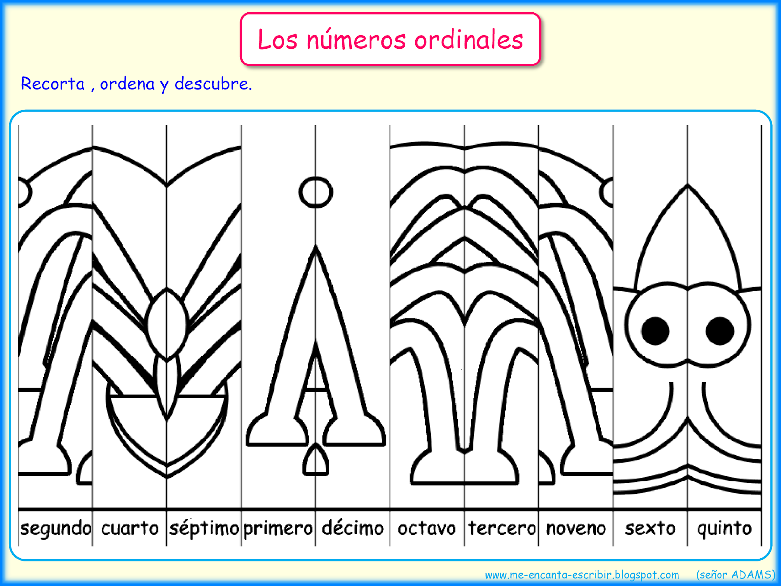 Me encanta escribir en español: Los números ordinales.
