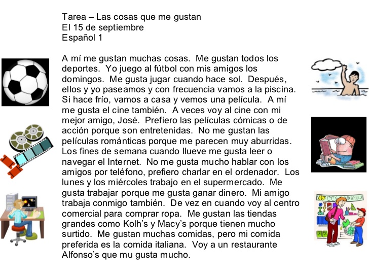 Aprendo español: Verbo gustar