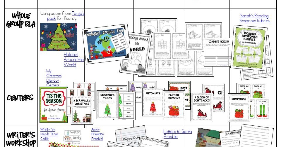 Christmas Visual Plans - week 1 and some freebies! - Teacher by the Beach