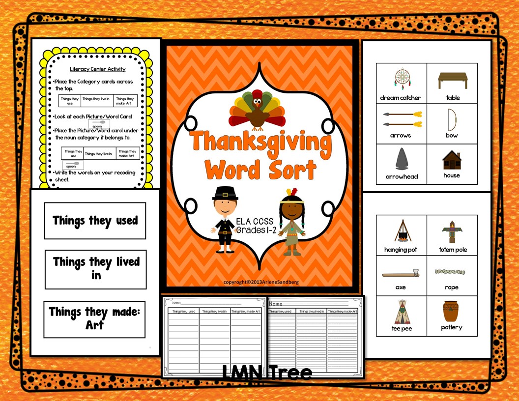 Thanksgiving Word Sort - Classroom Freebies