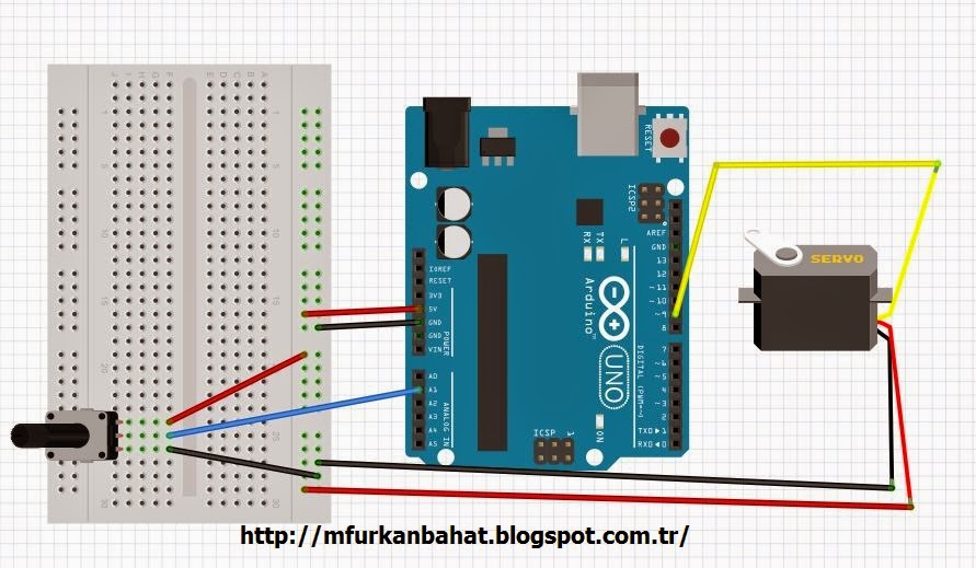 Controlling the Servo Motor Using Potentiometer - Arduino | M.Furkan Bahat Controlling the Servo Motor Using Potentiometer - Arduino | M.Furkan Bahat