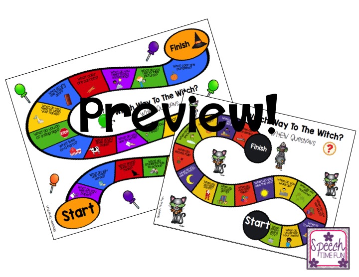 Which Way To The Witch? WH Question Halloween Board Games! - Speech ...