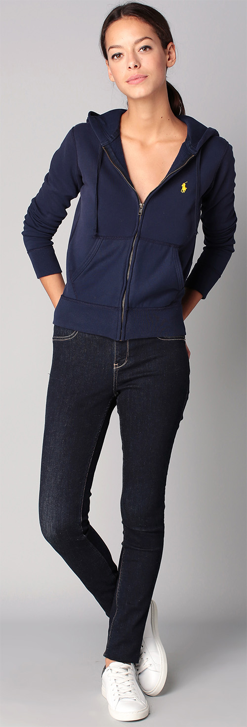 Sweat femme à capuche Polo Ralph Lauren bleu marine