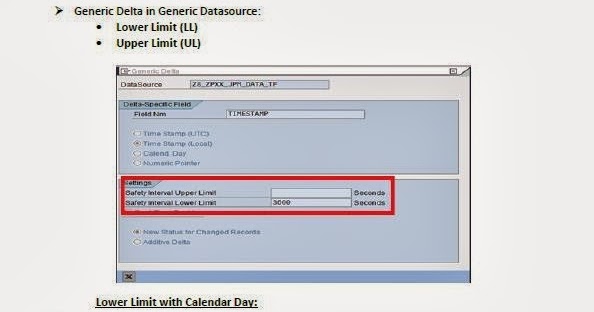 SAP BW/BI: Generic Delt in Generic Datasource - UPPER and LOWER limit