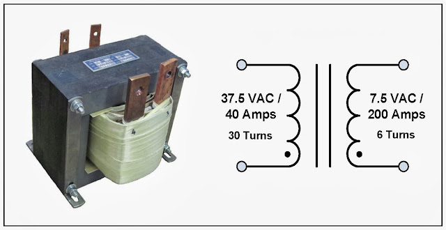 L/C Magnetics: Single Phase High Current Transformer, 1.5 KVA, Output 7.5 VAC, 200 Amps, P/N 18813