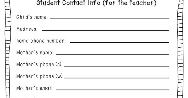 Teaching Blog Round Up: Student Information (Freebie)