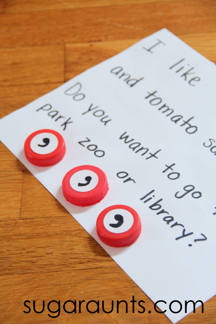 First Grade Teaching Comma Use Activity - The OT Toolbox