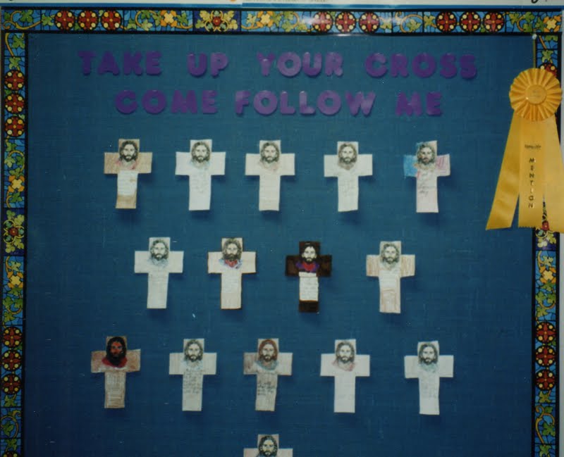 ELEMENTARY SCHOOL ENRICHMENT ACTIVITIES TAKE UP YOUR CROSS AND FOLLOW JESUS BULLETIN BOARD elementary-school-enrichment-activities-take-up-your-cross-and-follow-jesus-bulletin-board