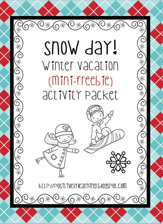 Snowy Day Activity Pages - Classroom Freebies