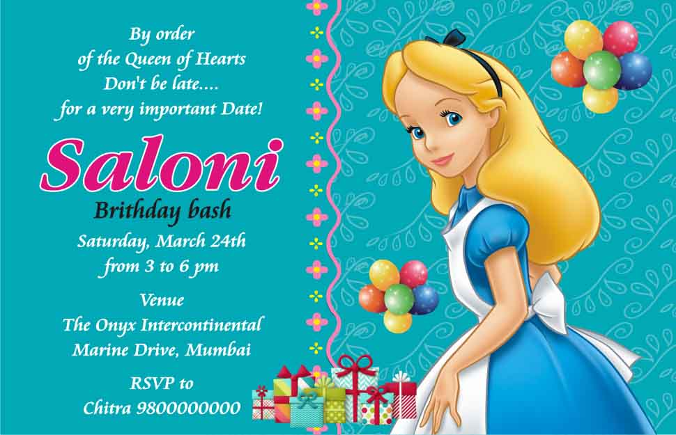 Birthday Party Invitation Card Invite Personalised Return Gifts Mumbai ALICE IN WONDERLAND birthday-party-invitation-card-invite-personalised-return-gifts-mumbai-alice-in-wonderland