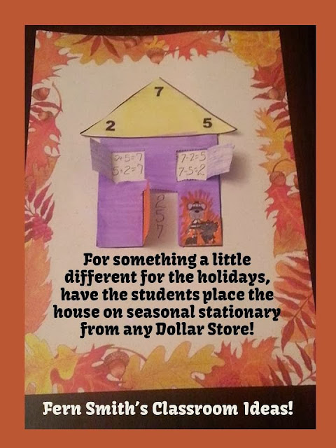 FREE Thanksgiving Addition and Subtraction Fact Families Center and ...