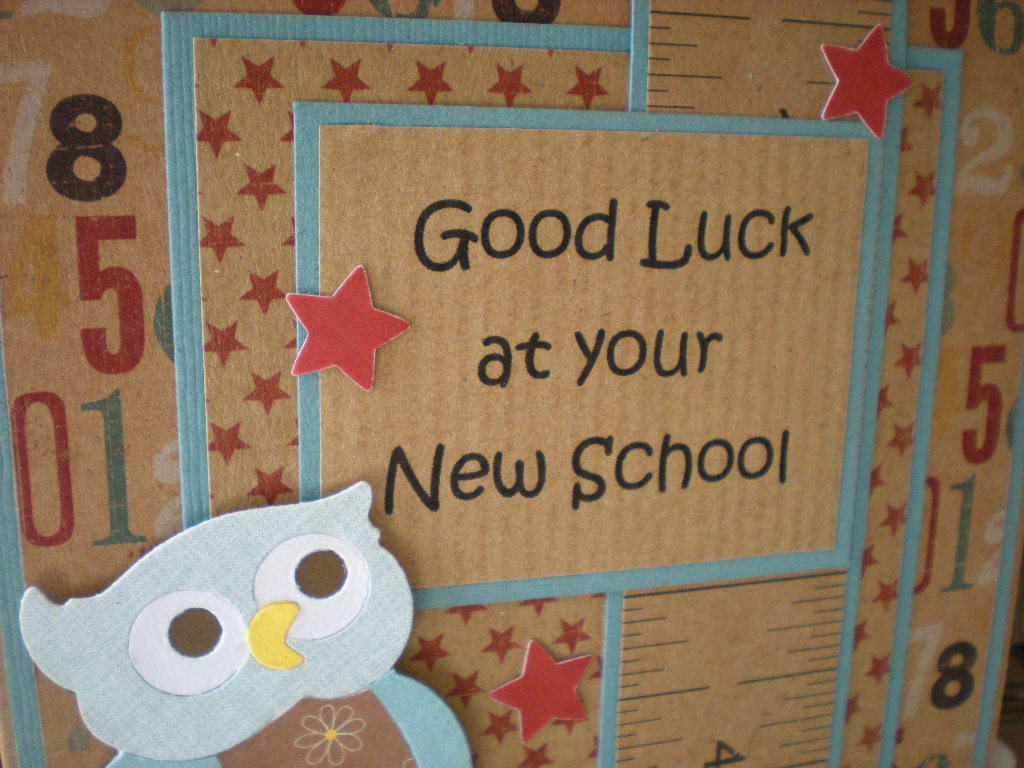 Sally Bee's Cards and Chat: Good luck in your new school....