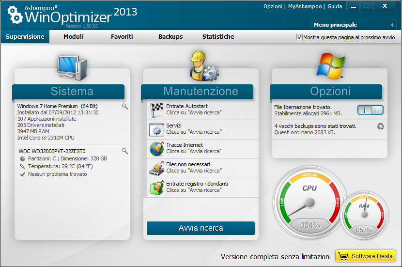 Ashampoo WinOptimizer 2013 Gratis con Licenza: Miglior programma per Ottimizzare e Velocizzare ...