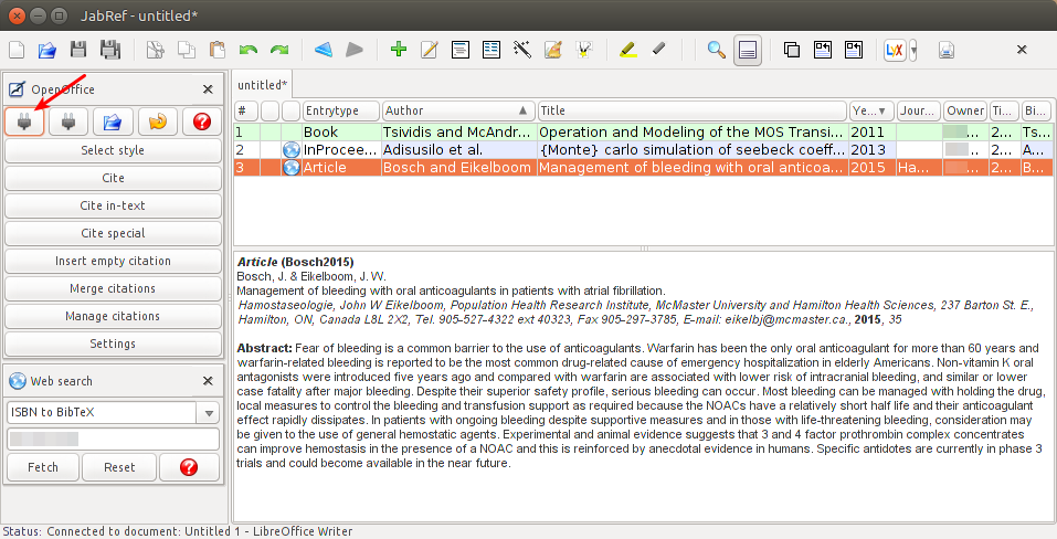 Using jabref - perurilo