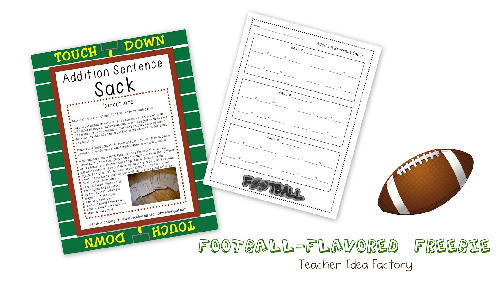 ARE YOU READY FOR SOME FOOTBALL?? THEME FUN + FREEBIES - Teacher Idea ...
