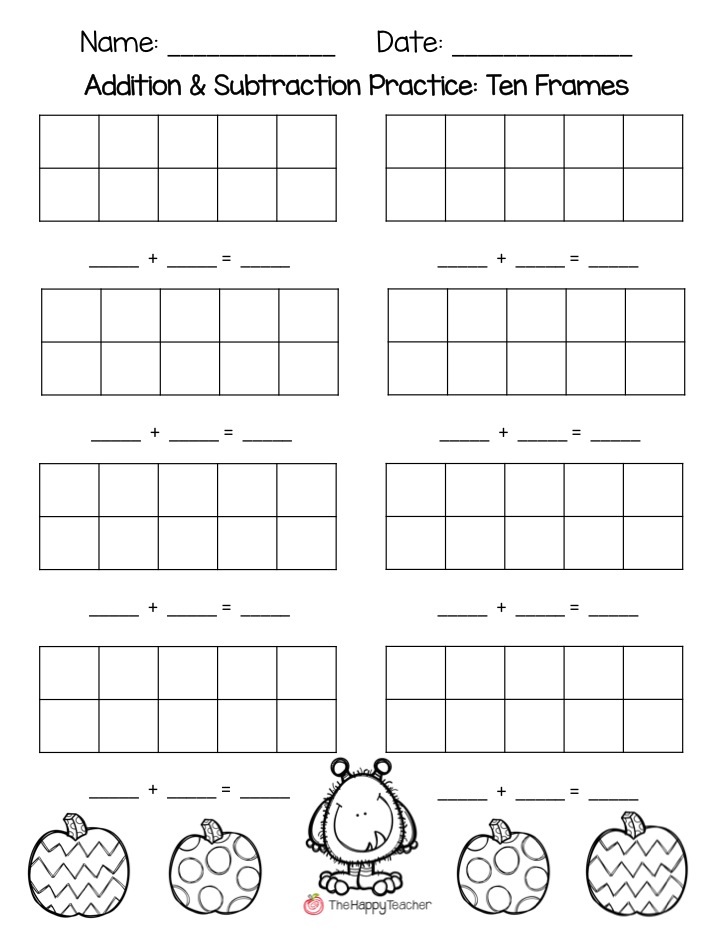 Addition and Subtraction {Fall, Pumpkins, Halloween} | TheHappyTeacher