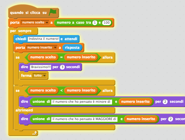SCRATCH - indovina numero