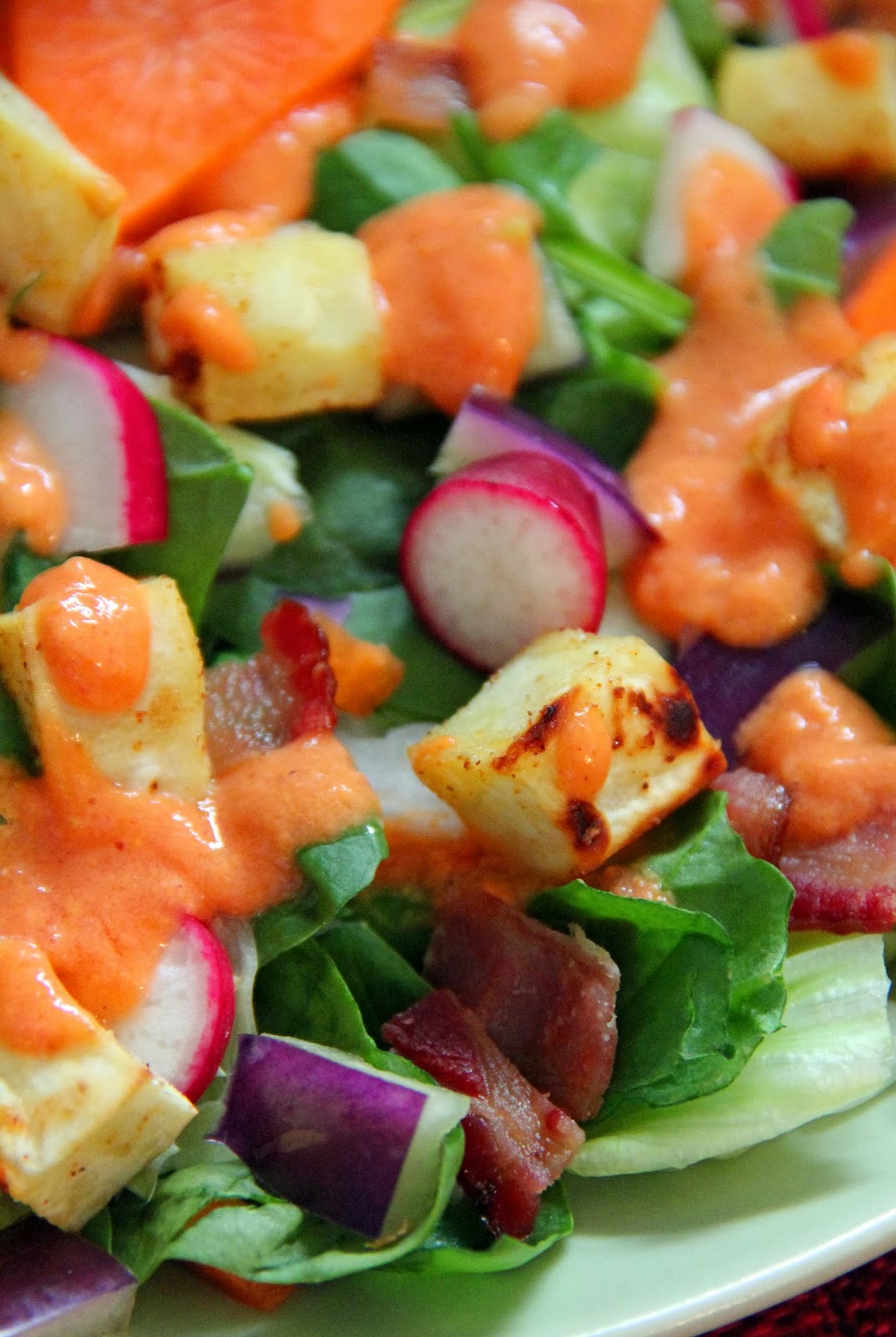 Jo And Sue Sweet Potato Green Salad With Tomato Curry Dressing jo-and-sue-sweet-potato-green-salad-with-tomato-curry-dressing