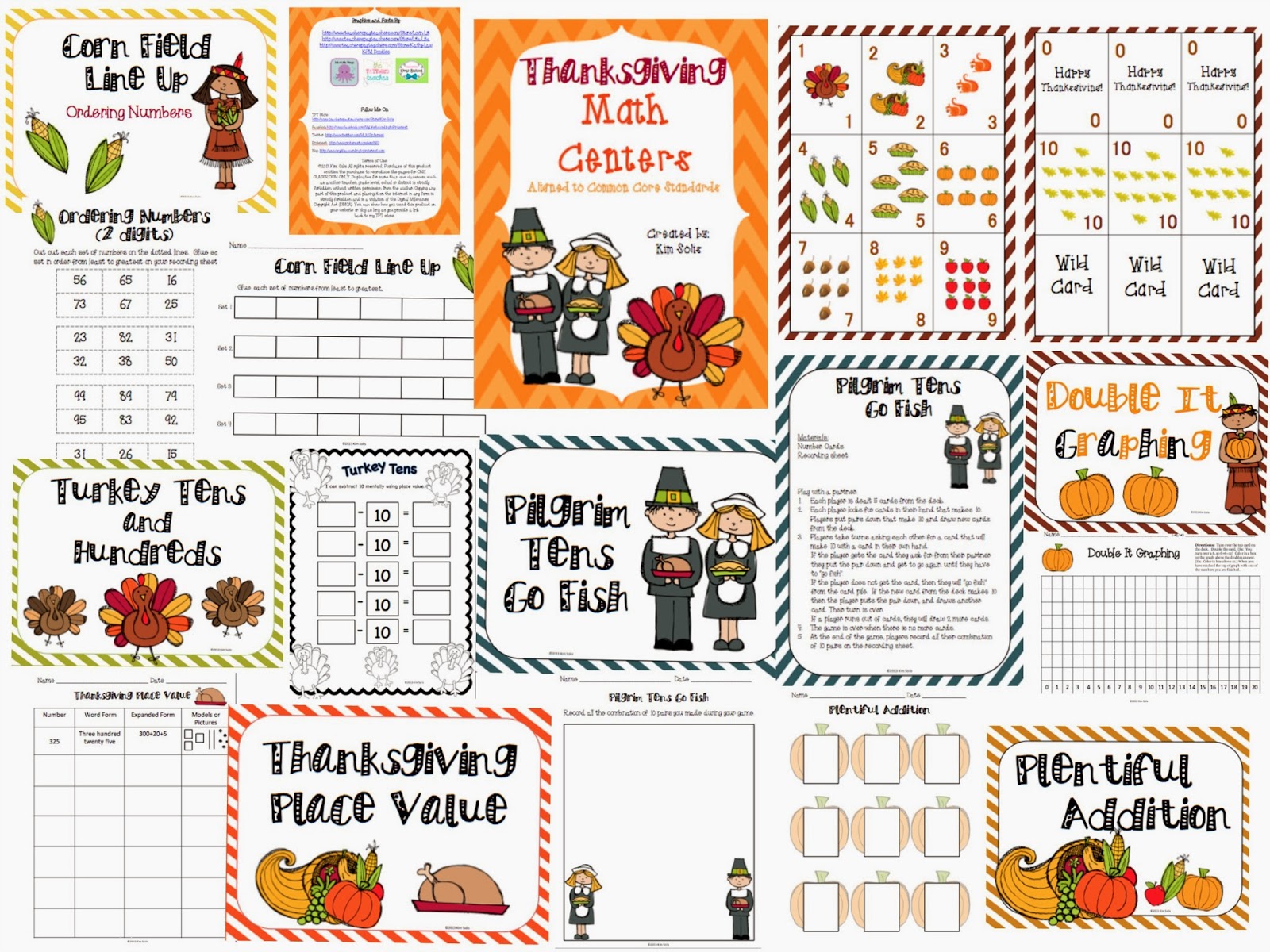 Thanksgiving Math Centers and Printables {& a Giveaway!} - Elementary ...