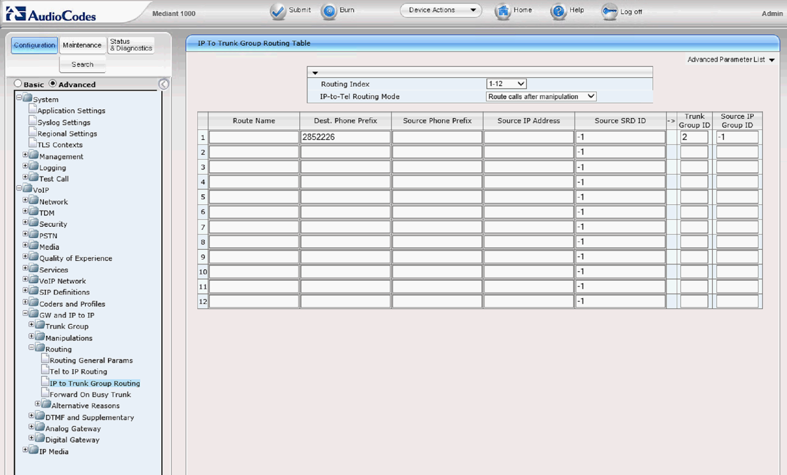 ucomsGeek: AudioCodes Configuration Logic