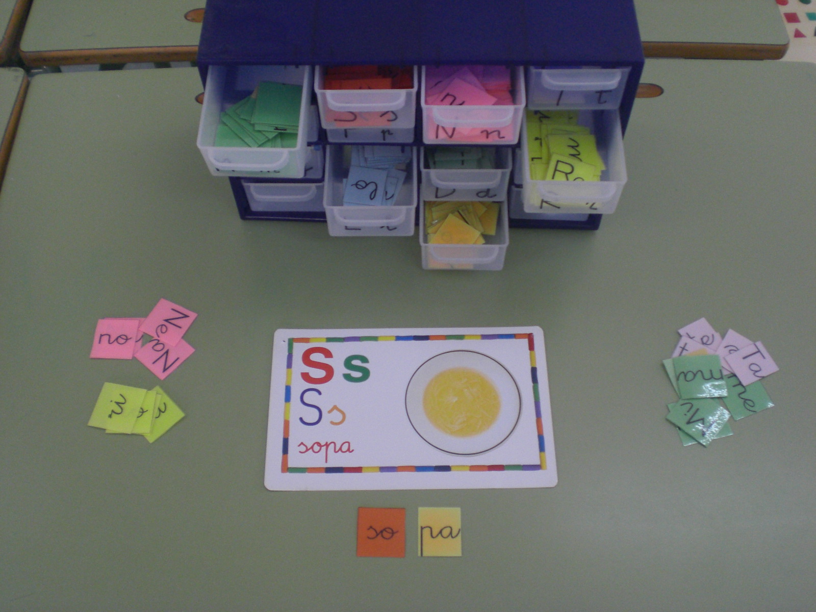 EN EL AULA DE APOYO: MATERIAL MANIPULATIVO: lectura