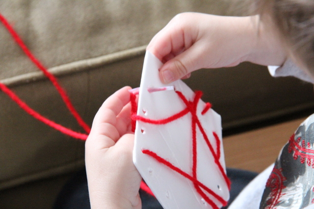 DIY Lacing Cards (from a carry out container!!) - The OT Toolbox