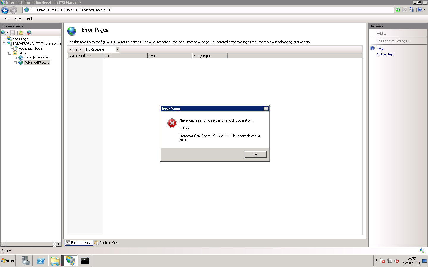 Kuebiko: IIS 7.5 application path for web.config problem Kuebiko: IIS 7.5 application path for web.config problem