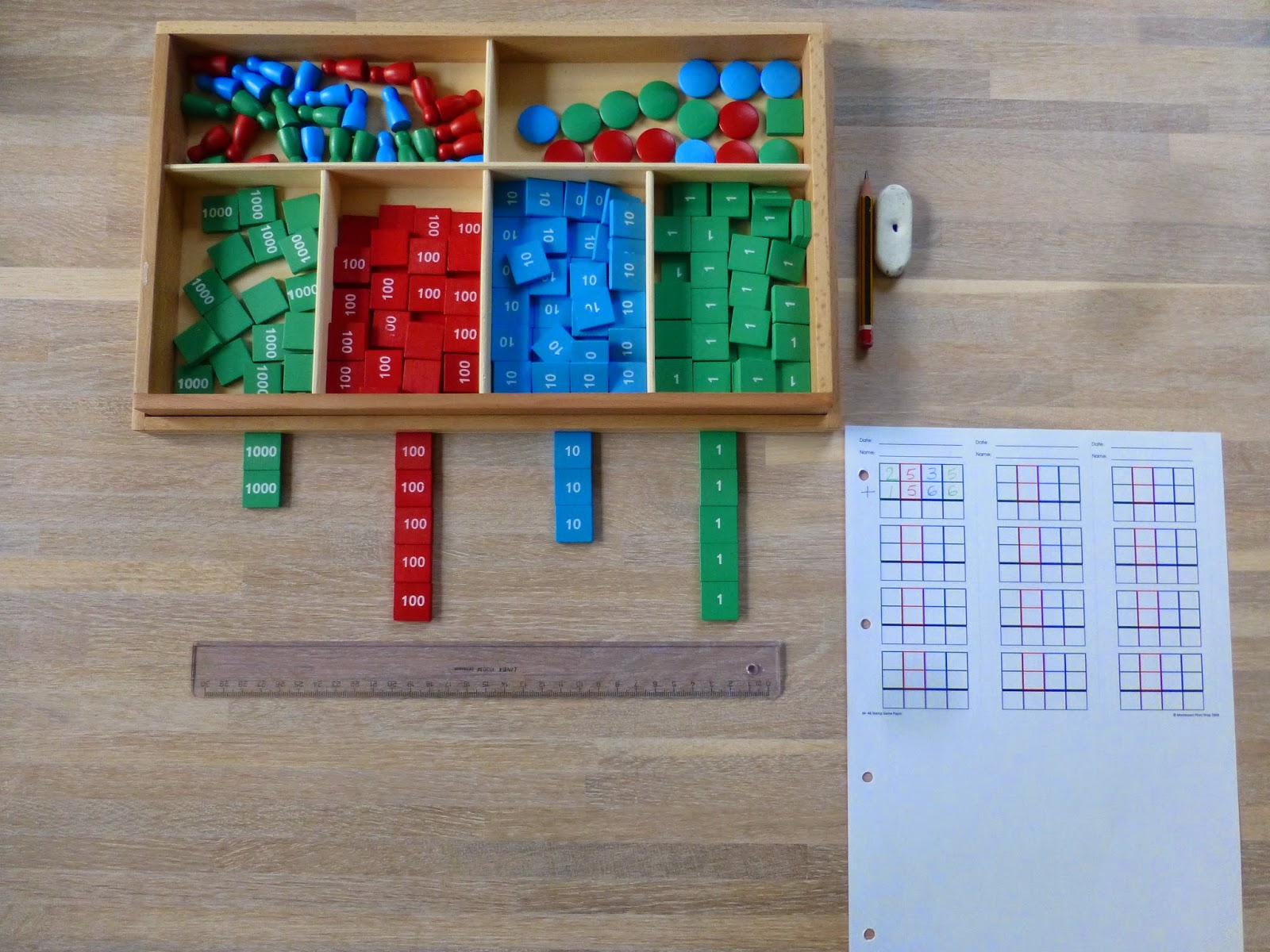 Family FECS: Montessori Activity: Stamp Game - Dynamic Addition