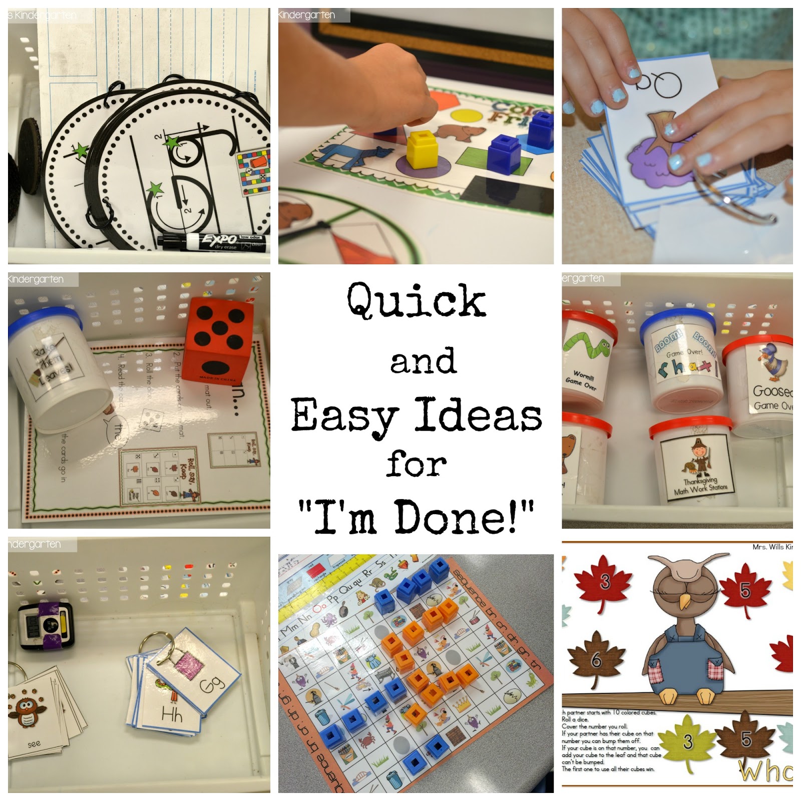 I'm DONE! Now what? (FREE download) | Mrs. Wills Kindergarten | Bloglovin’