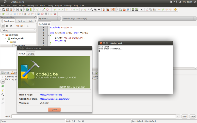 [Ubuntu] Codelite: IDE C/C++ Ringan untuk Ubuntu