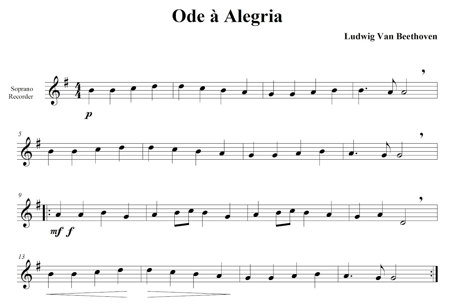 Seis Oitavas!!: Ode à Alegria da 9ª Sinfonia de Beethoven