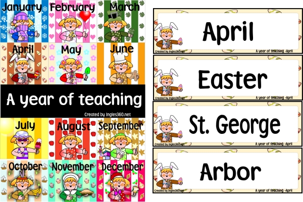 Simply Centers: April word wall cards- free