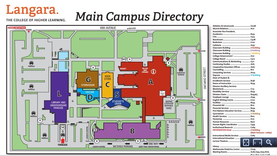 Langara College: Langara College map