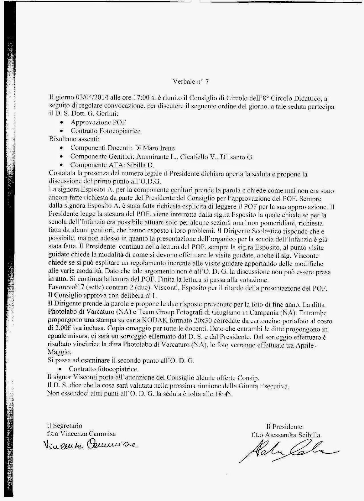 I Genitori dell'Ottavo Circolo Giugliano in Campania: Verbale del ... I Genitori dell'Ottavo Circolo Giugliano in Campania: Verbale del ...