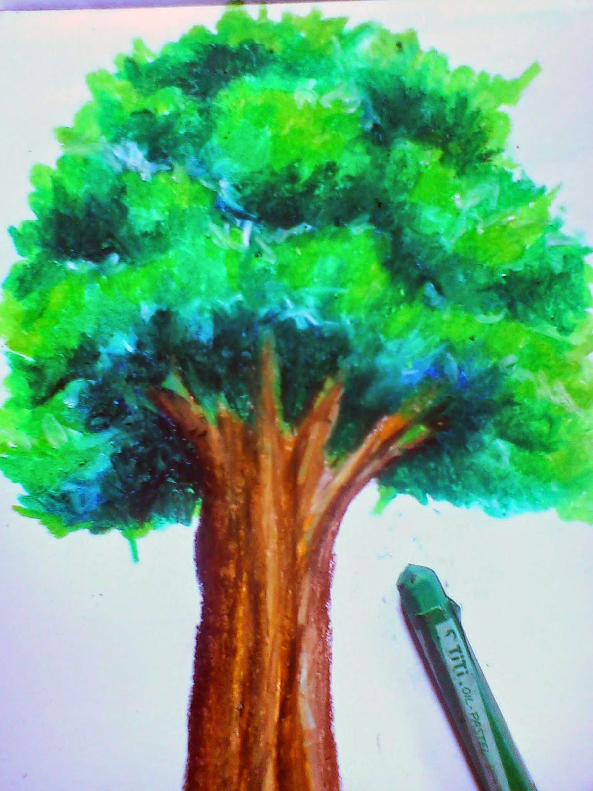 dinsnusantara: Membuat pohon dengan crayon menggunakan teknik gradasi ... dinsnusantara: Membuat pohon dengan crayon menggunakan teknik gradasi ...