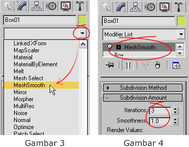 Meshsmooth pada 3ds Max | Belajar CorelDRAW