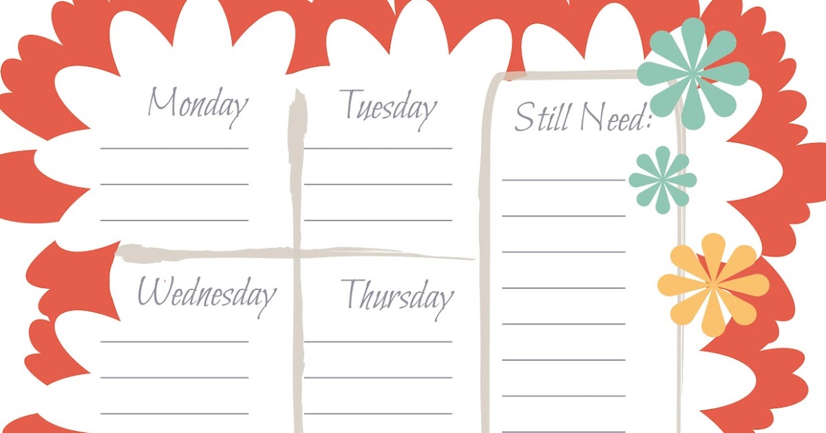 Free spring meal planner printable - designersfopt