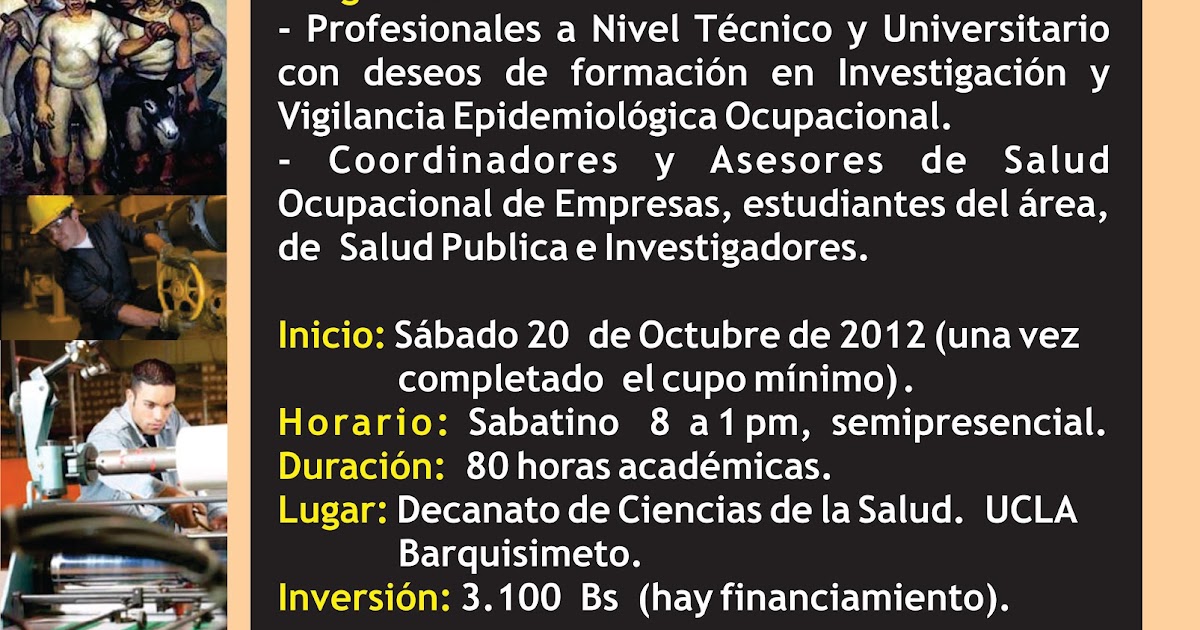 Enfoque Ocupacional en la Red.Salud y Seguridad Laboral: Curso Vigilancia Epidemiológica ...