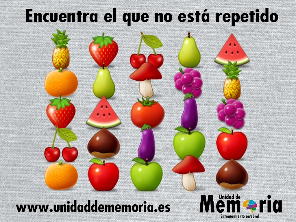 Unidad de Memoria Entrenamiento Cerebral: Encuentra el que no se repite ...