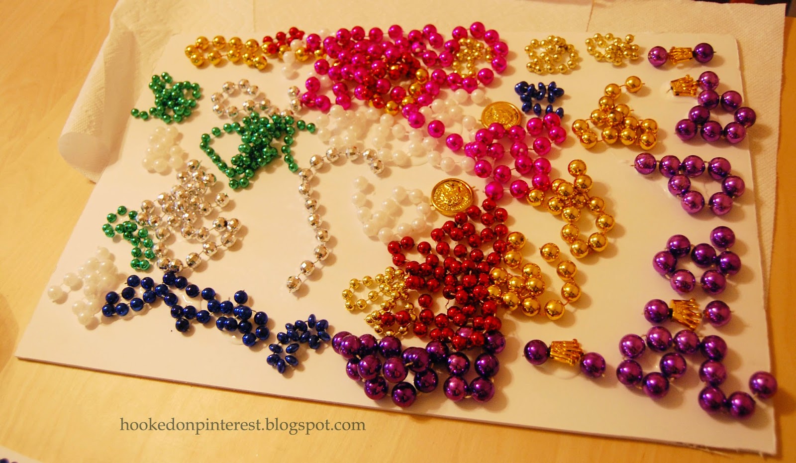 Hooked on Pinterest: Mardi Gras Bead Art for Kids