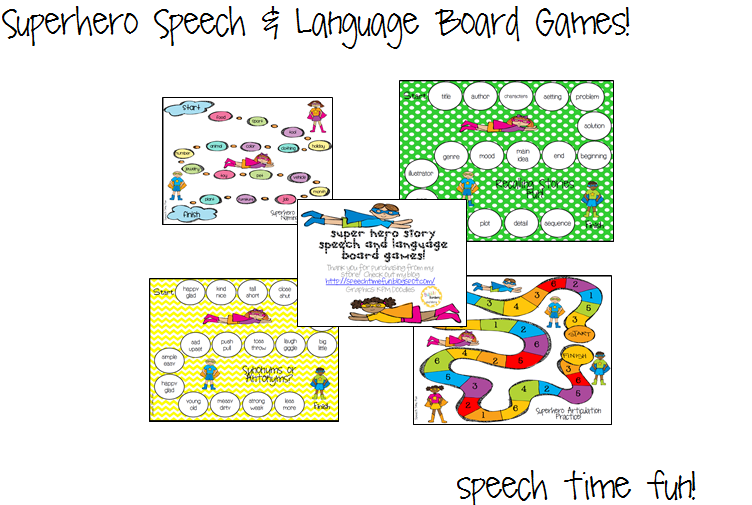 Superhero Speech & Language Game Boards! - Speech Time Fun: Speech and ...