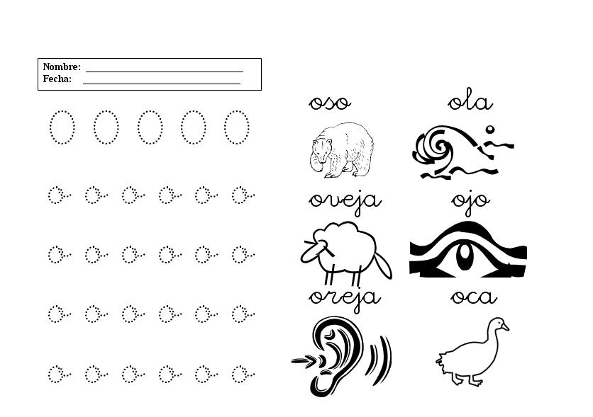 Fichas Infantiles: Fichas letra O