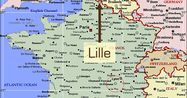 Map Of France Showing Lille - United States Map