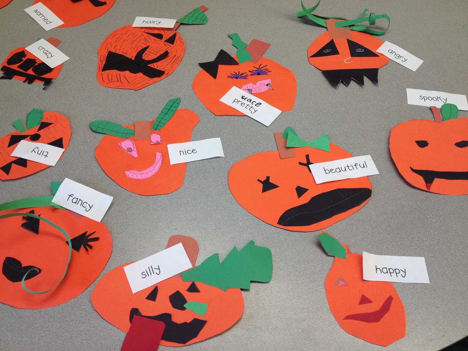 PUMPKIN ADJECTIVES - CRAFTIVITY + CENTERS - Teacher Idea Factory