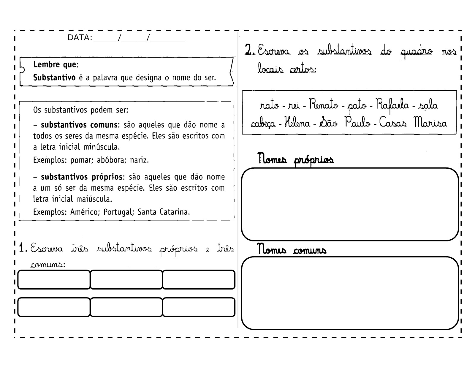 Texto Para Trabalhar Substantivo - FDPLEARN Texto Para Trabalhar Substantivo - FDPLEARN
