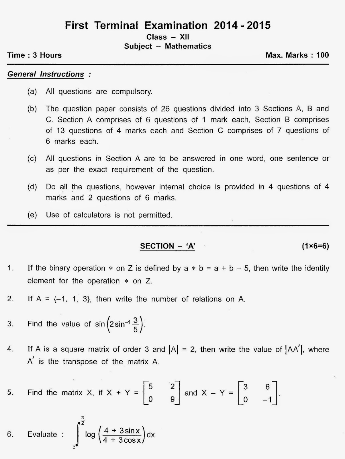 Maths4all Class XII Amity International School Saket First Term maths4all-class-xii-amity-international-school-saket-first-term