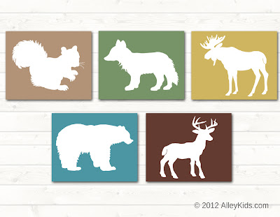 Alley Kids: Woodland Animal Nursery Art