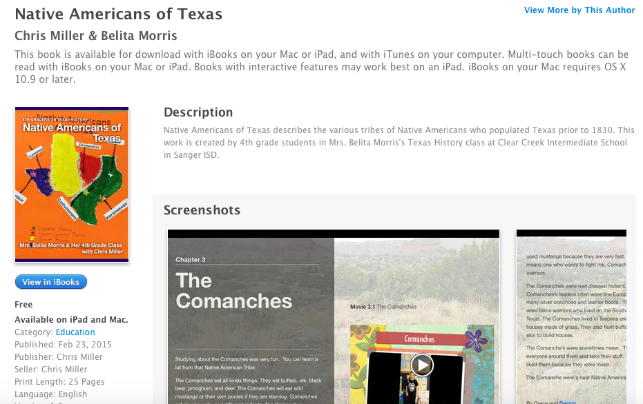 Our 4th Grade Texas History iBook on Native Americans of Texas is Now ...